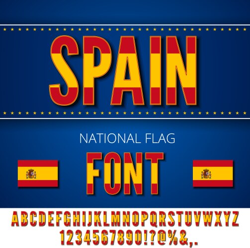 National flag font Royalty Free Vector Image - VectorStock
