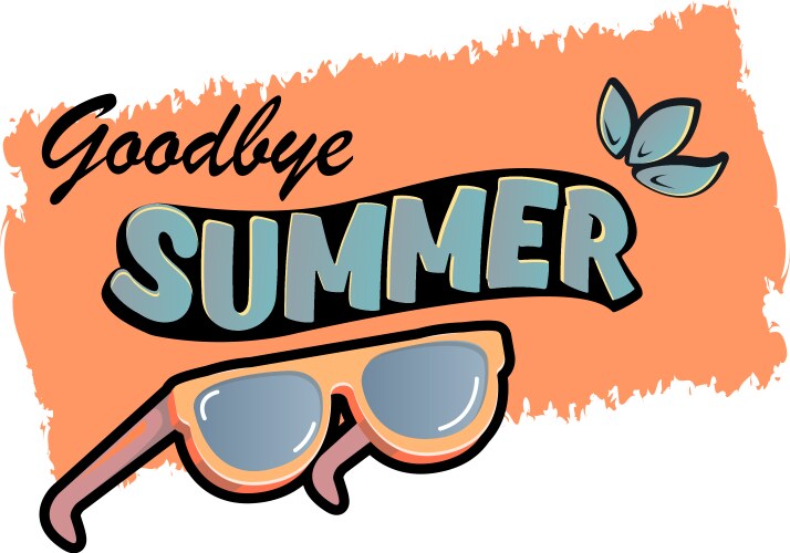 Vintage goodbye summer concept Royalty Free Vector Image