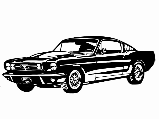 Mustang car Royalty Free Vector Image - VectorStock