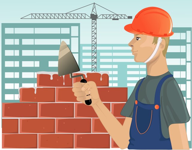 Cartoon man builder Royalty Free Vector Image - VectorStock