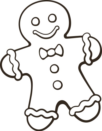 Gingerbread Man Black and White Vector Images (over 2,700)
