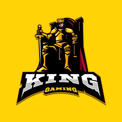 King logo with crown Royalty Free Vector Image