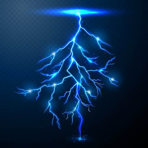Lightning flash strike dark background Royalty Free Vector