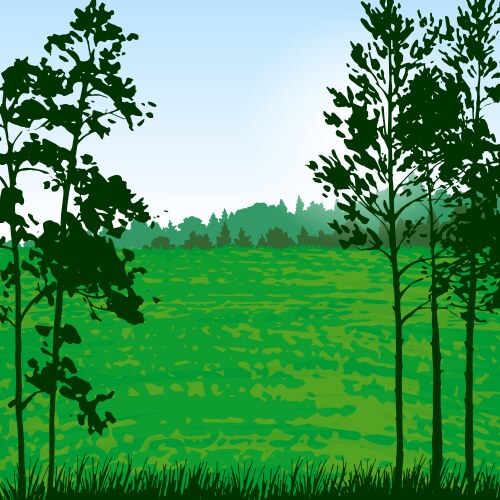 Landscapes with pine trees Royalty Free Vector Image
