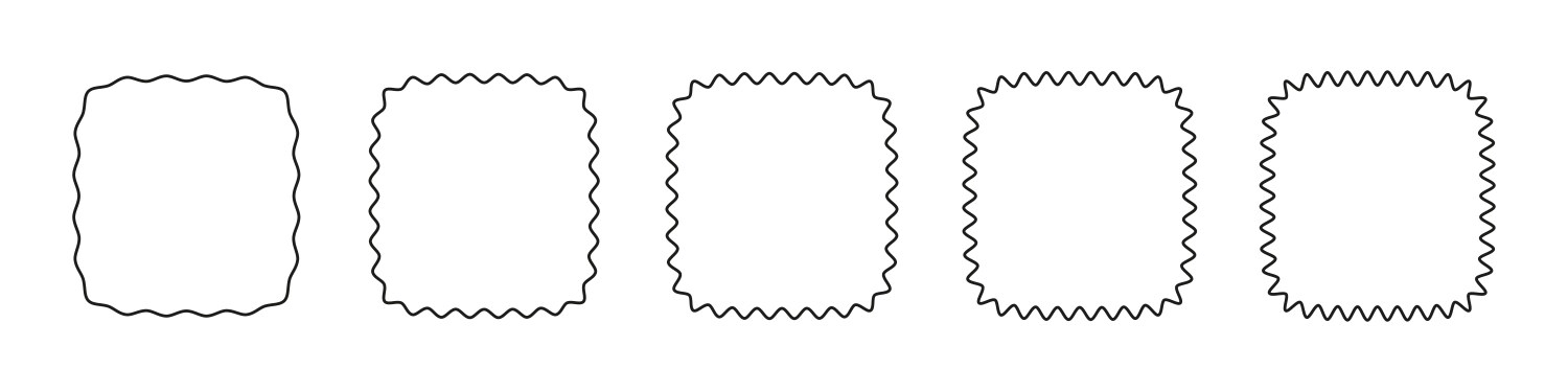 Wavy edge frames scalloped borders rectangle Vector Image