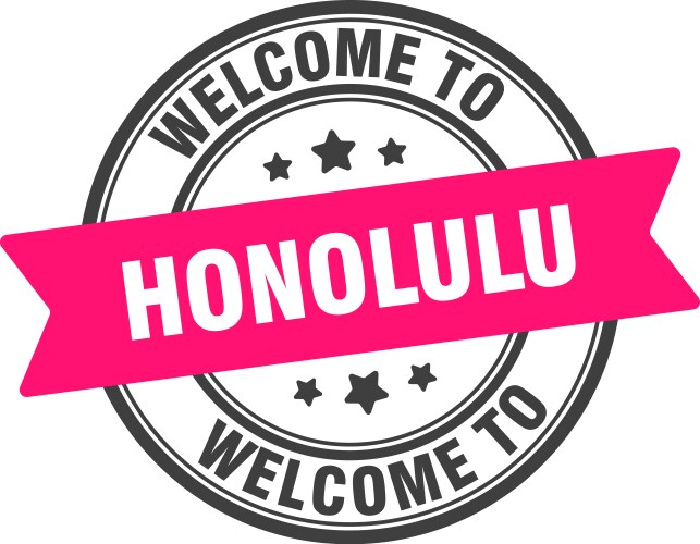 Welcome to honolulu stamp round sign Royalty Free Vector