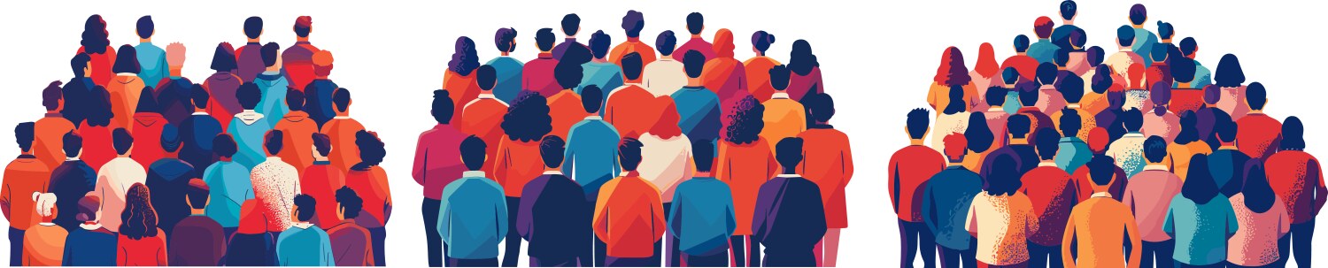 Multicultural crowd cartoon Royalty Free Vector Image