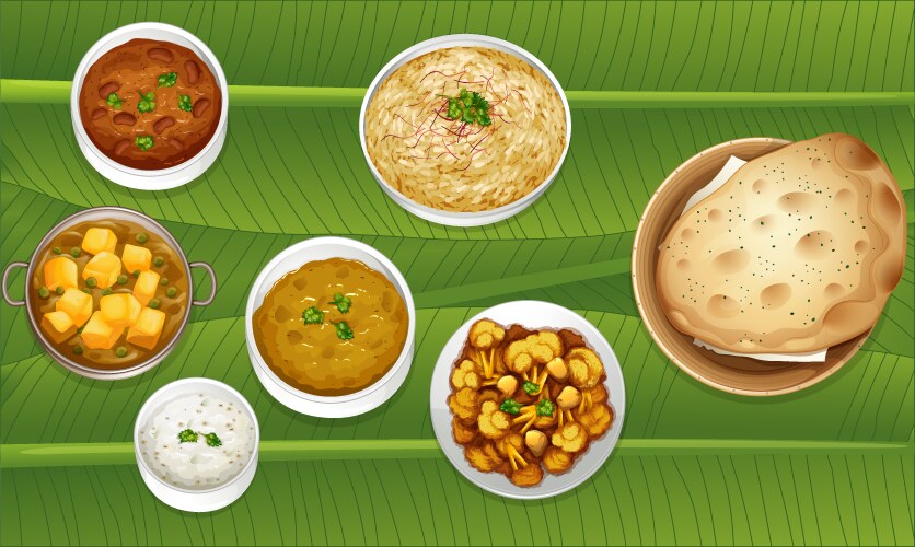 Indian food Royalty Free Vector Image - VectorStock