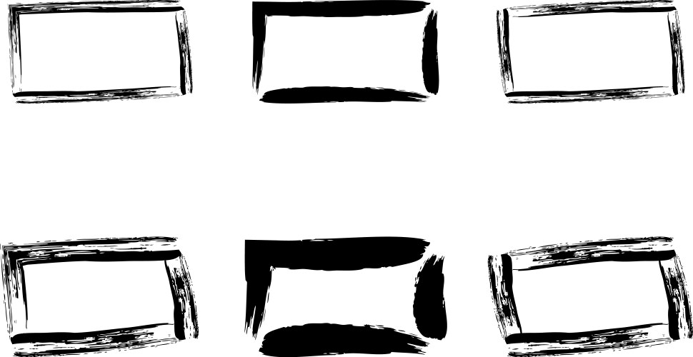 Horizontal rectangle shape grunge brush Royalty Free Vector