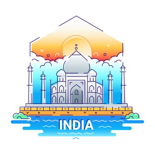 India architecture buildings Royalty Free Vector Image