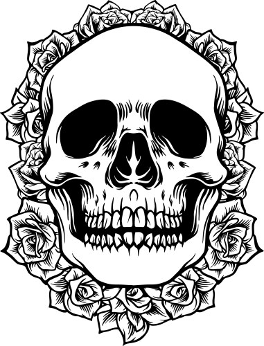 Sugar Skull Outline Drawing Sugar Skull Free Vector Silhouettes On