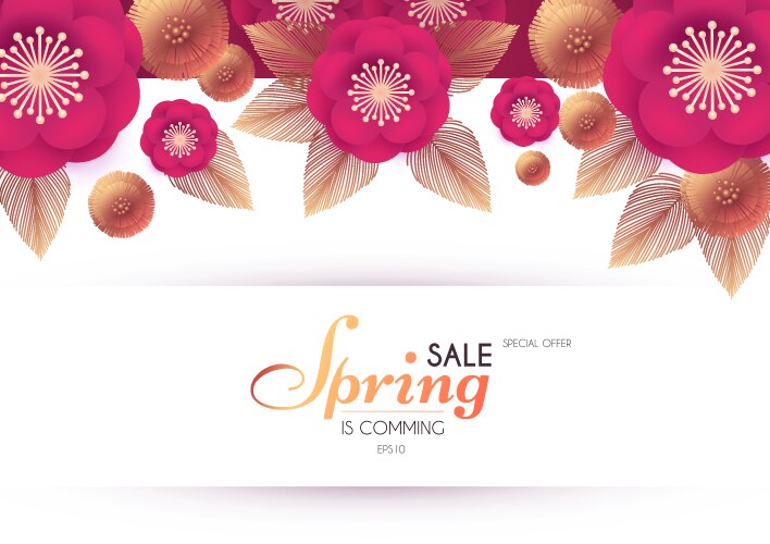 Spring sale with flowers Royalty Free Vector Image