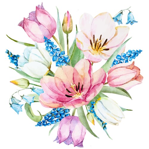 A spring decorative bouquet of roses flowers Vector Image