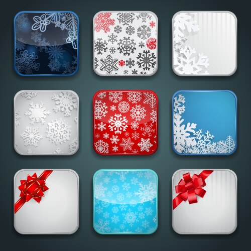 Set of colorful app icon frames templates buttons Vector Image