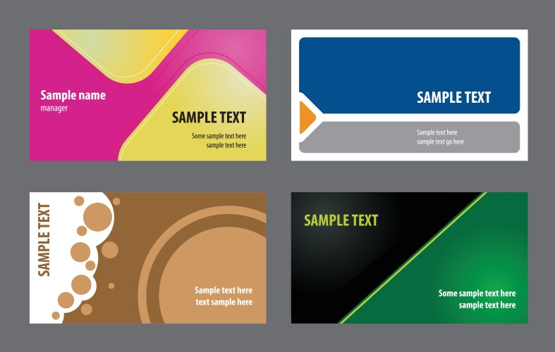 Colorful Business Card Templates Royalty Free Vector Image