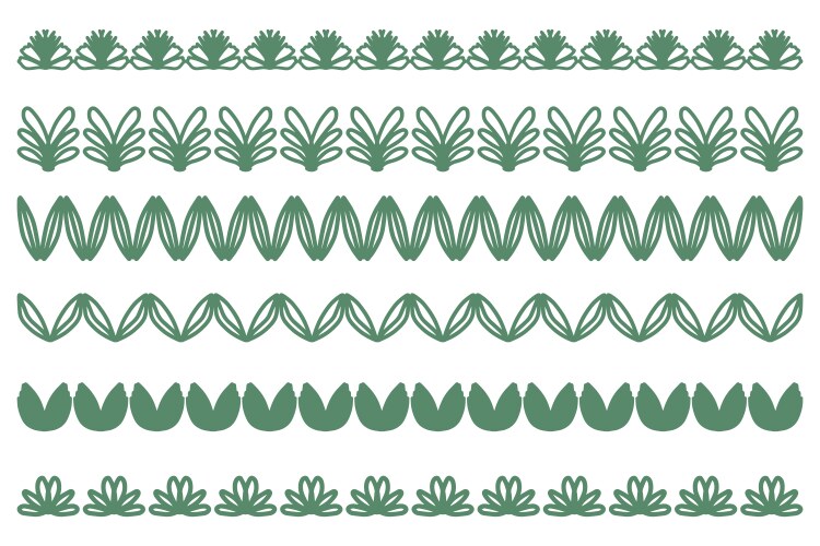 Decorative botanical border design set Royalty Free Vector