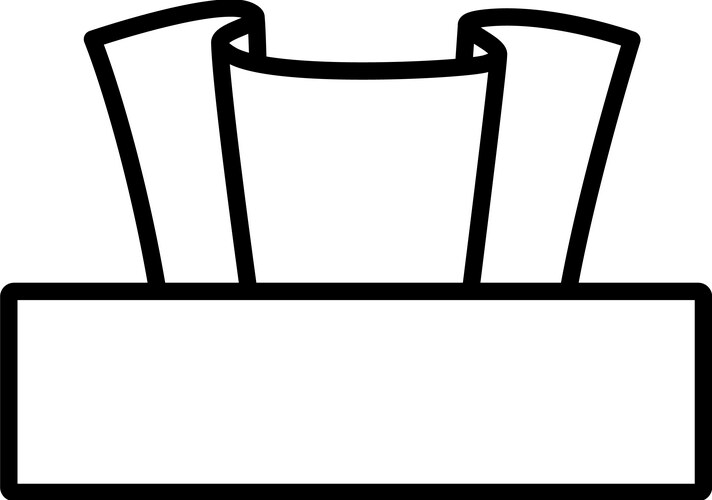 Facial tissue icon outline toilet wipe Royalty Free Vector