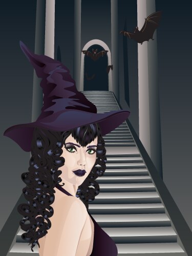 Gothic stairs interior8 Royalty Free Vector Image