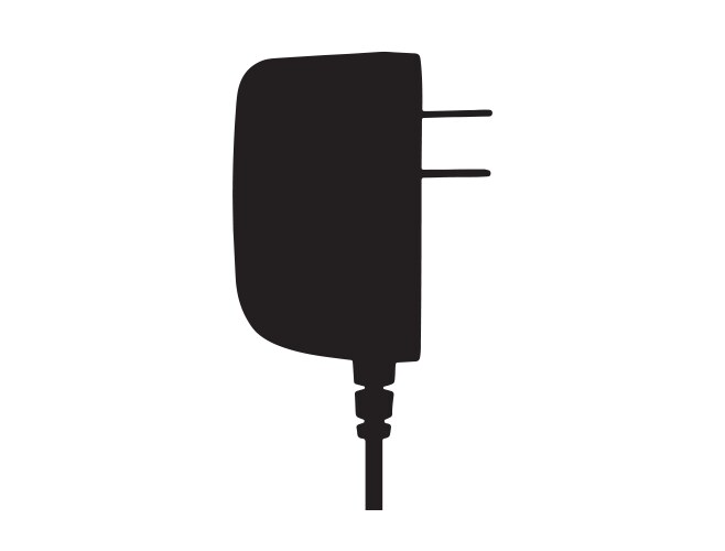 Charging adapter silhouette art Royalty Free Vector Image