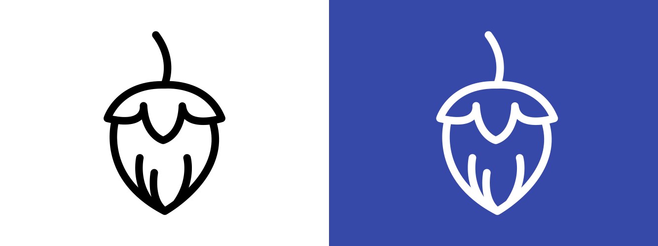 Hazelnut icon logo sign set outline Royalty Free Vector