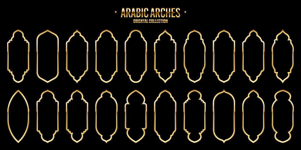 Islamic frames oriental style golden arabic Vector Image
