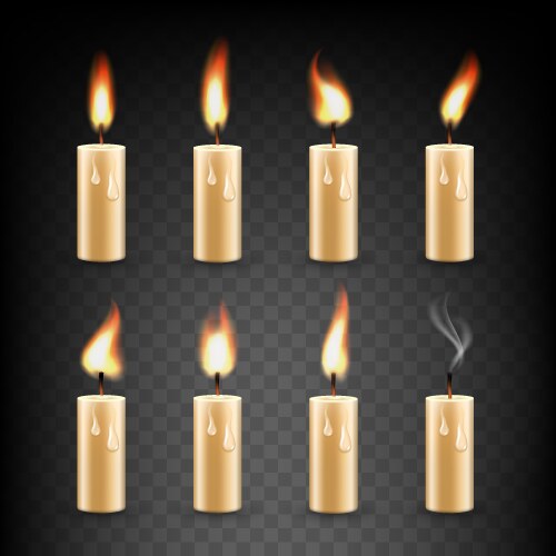 Candle flame animation animated candlelight Vector Image