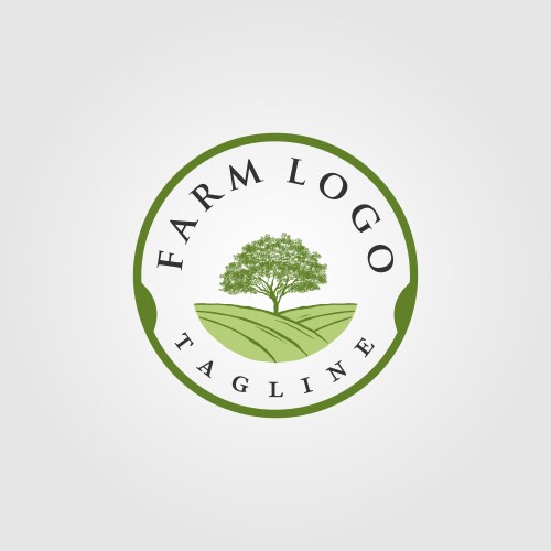 Rustic vintage farm logo design Royalty Free Vector Image