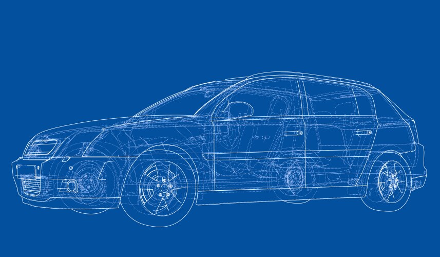Concept car rendering 3d Royalty Free Vector Image