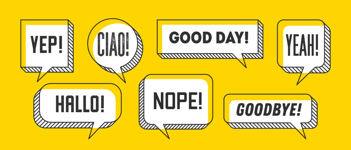 Goodbye bye comic bubble text Royalty Free Vector Image