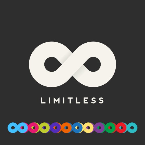 Infinity symbol limitless sign logo design Vector Image