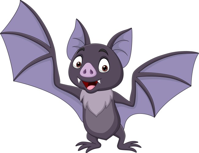 Smiling Cartoon Bat Royalty Free Vector Image - VectorStock