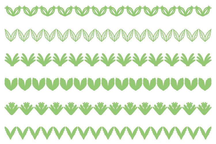 Decorative botanical border design set Royalty Free Vector
