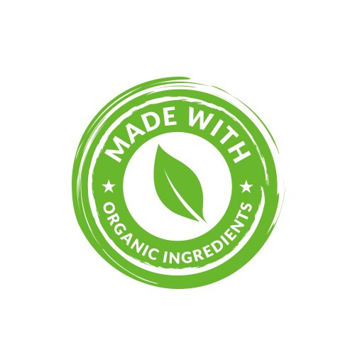 100 ingredients of natural origin logo icon badge Vector Image
