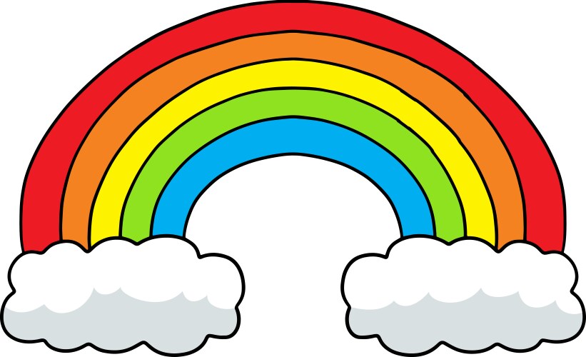 Cute rainbow cartoon Royalty Free Vector Image