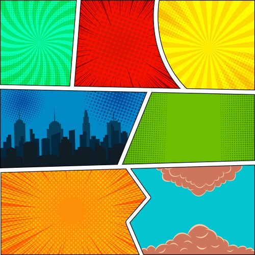 Comic book page template Royalty Free Vector Image