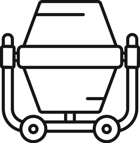 Concrete mixer machine mixing cement mortar Vector Image