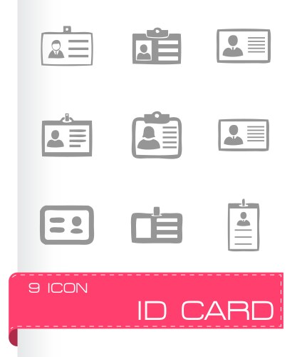 Id card icon set Royalty Free Vector Image - VectorStock