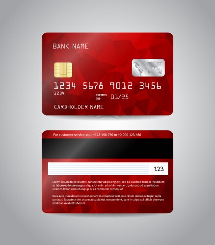 Credit card front and back side Royalty Free Vector Image