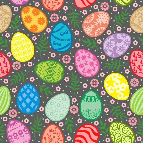 Easter seamless background festive elements Vector Image