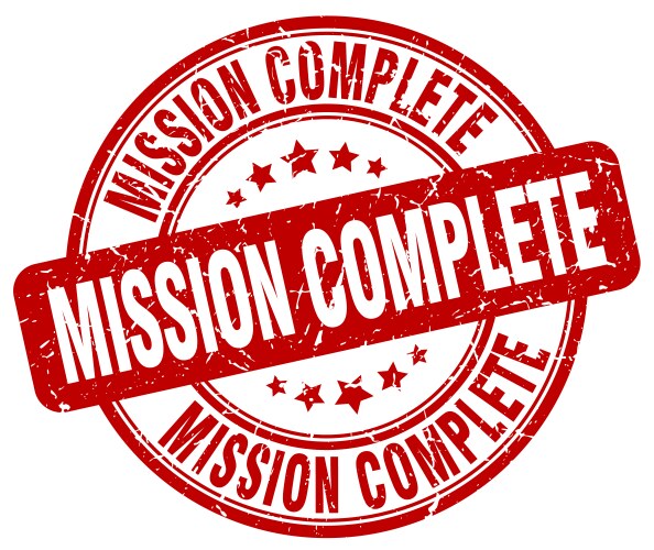 Mission accomplished rubber stamp Royalty Free Vector Image