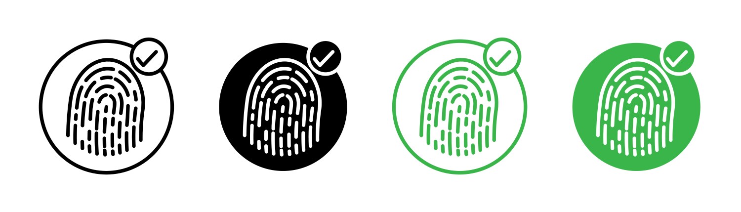 Biometric Security Icon Set Fingerprint Royalty Free Vector