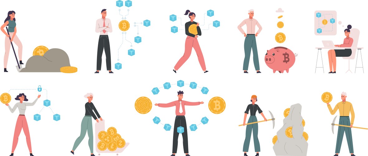 Blockchain People Vector Images (over 3,600)