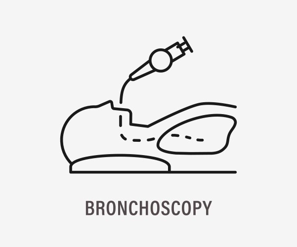 Lung disease line outline icon Royalty Free Vector Image