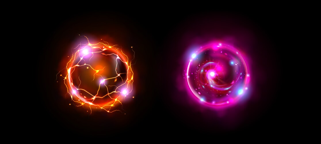 Magic power bolt and lightning energy ball Vector Image