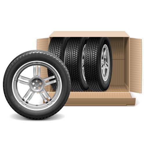 Realistic car wheels set Royalty Free Vector Image