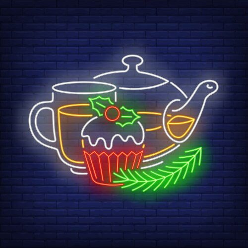 Neon icon chinese food Royalty Free Vector Image