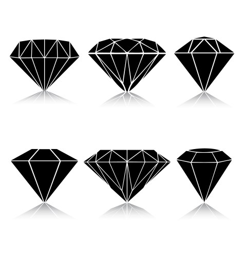 Diamond jewelry hearts Royalty Free Vector Image