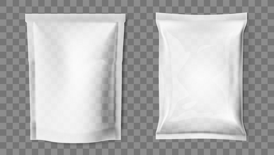Blank foil doy pillow pack with shadow Royalty Free Vector