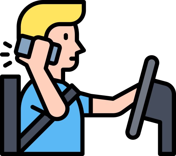 Using phone while driving icon car accident Vector Image