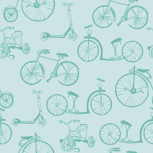 Seamless bicycle pattern Royalty Free Vector Image
